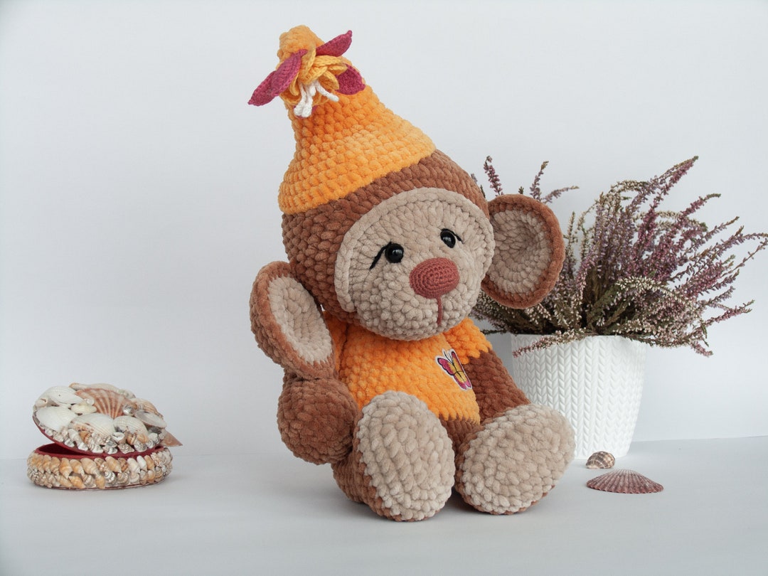Monkey Plush Toy, Monkey Amigurumi, Handmade Teddy Bear, Handmade Toys ...