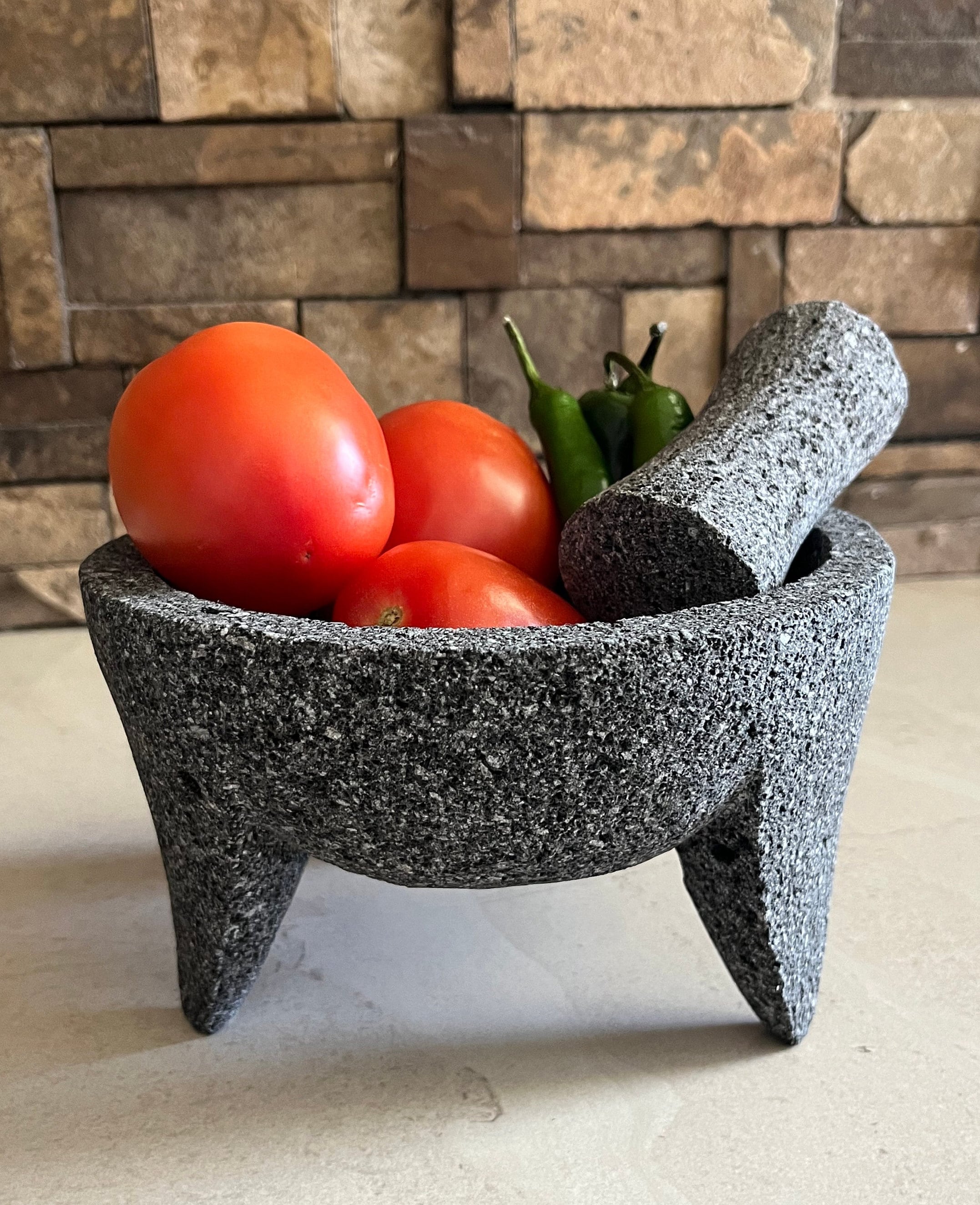 Molcajete Made of Volcanic Stone, 7 in Diameter, Used for Salsa ...