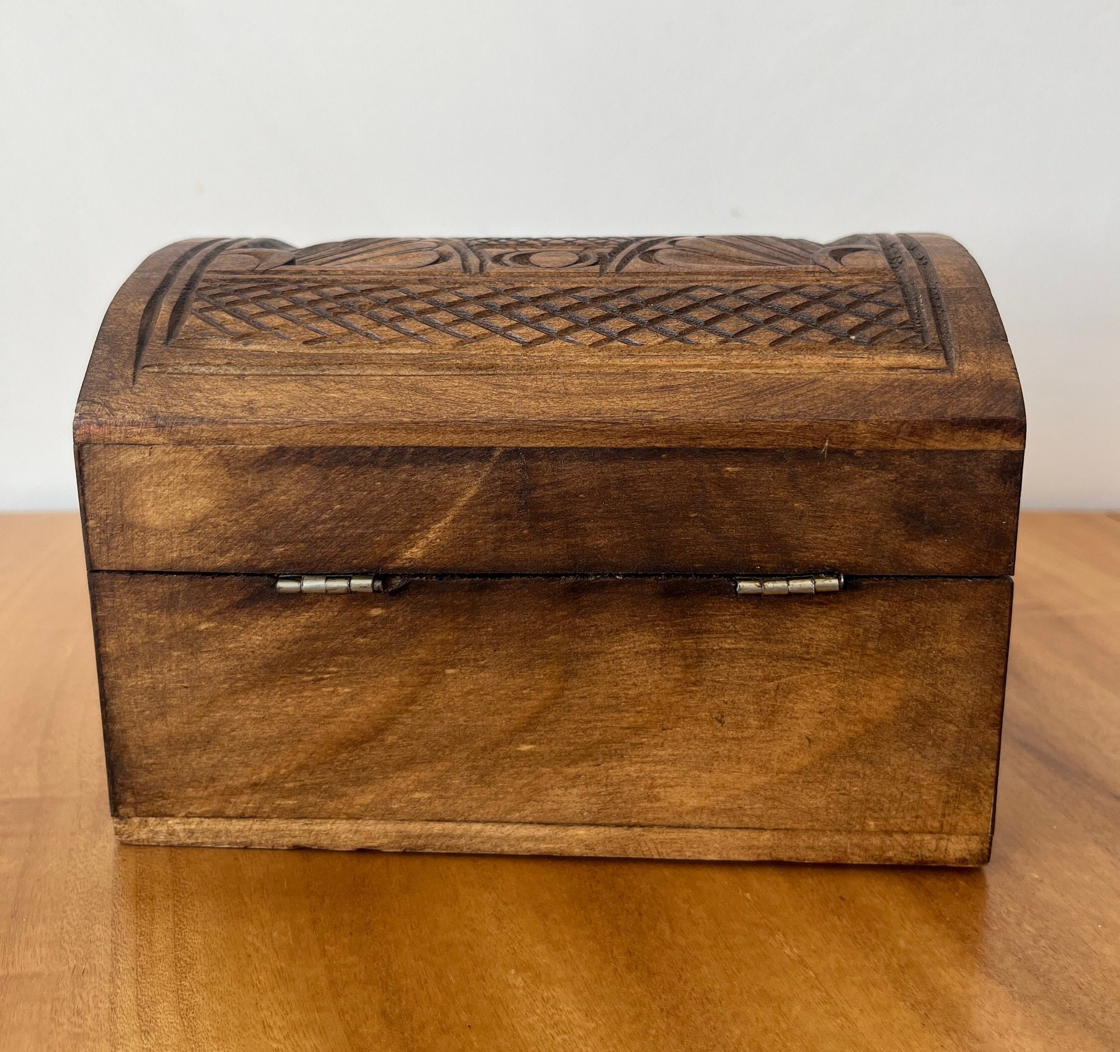 Handmade Hand Carved Engraving Wooden Trinket Box Made of - Etsy