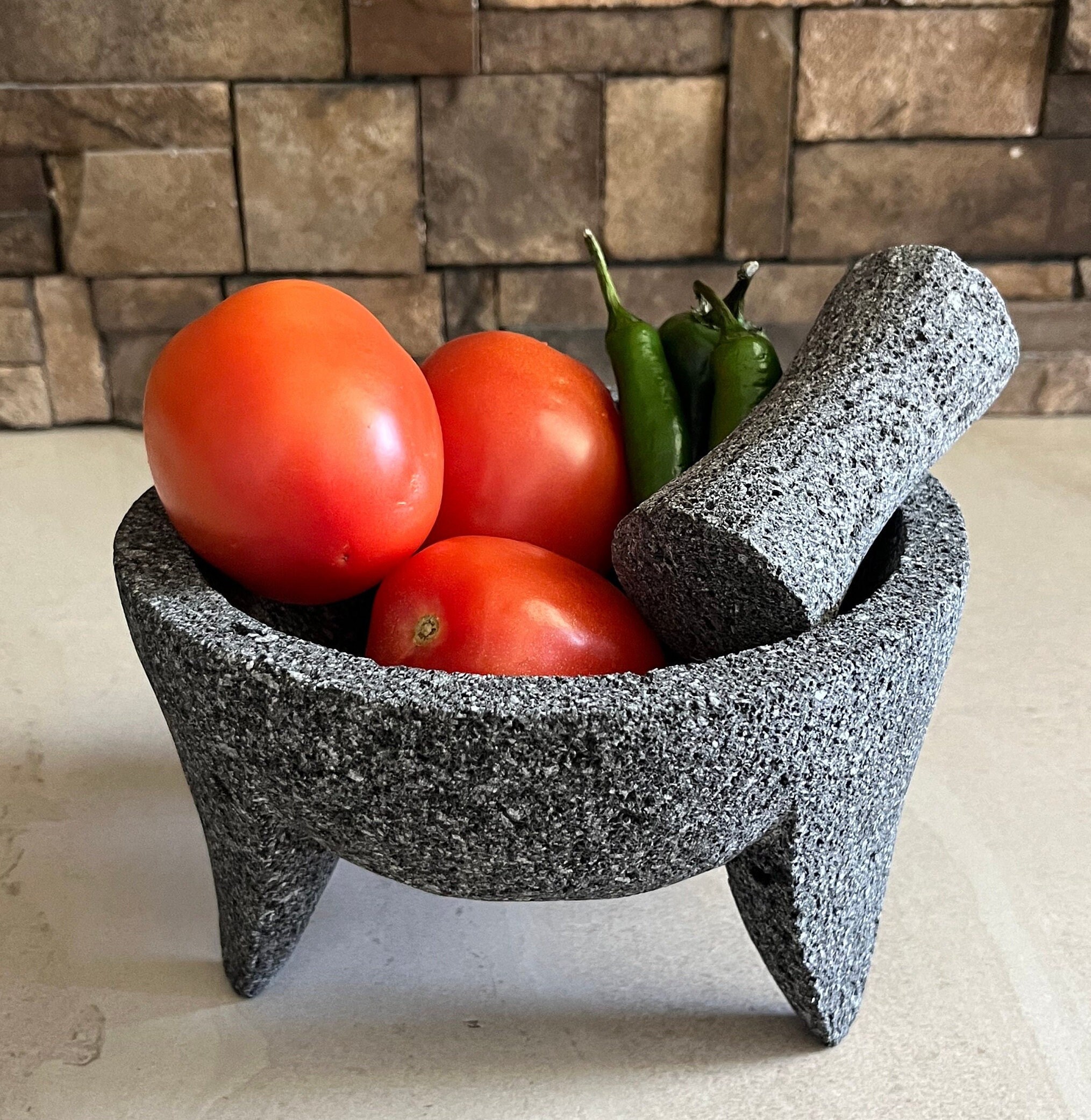 Molcajete Made of Volcanic Stone, 7 in Diameter, Used for Salsa ...