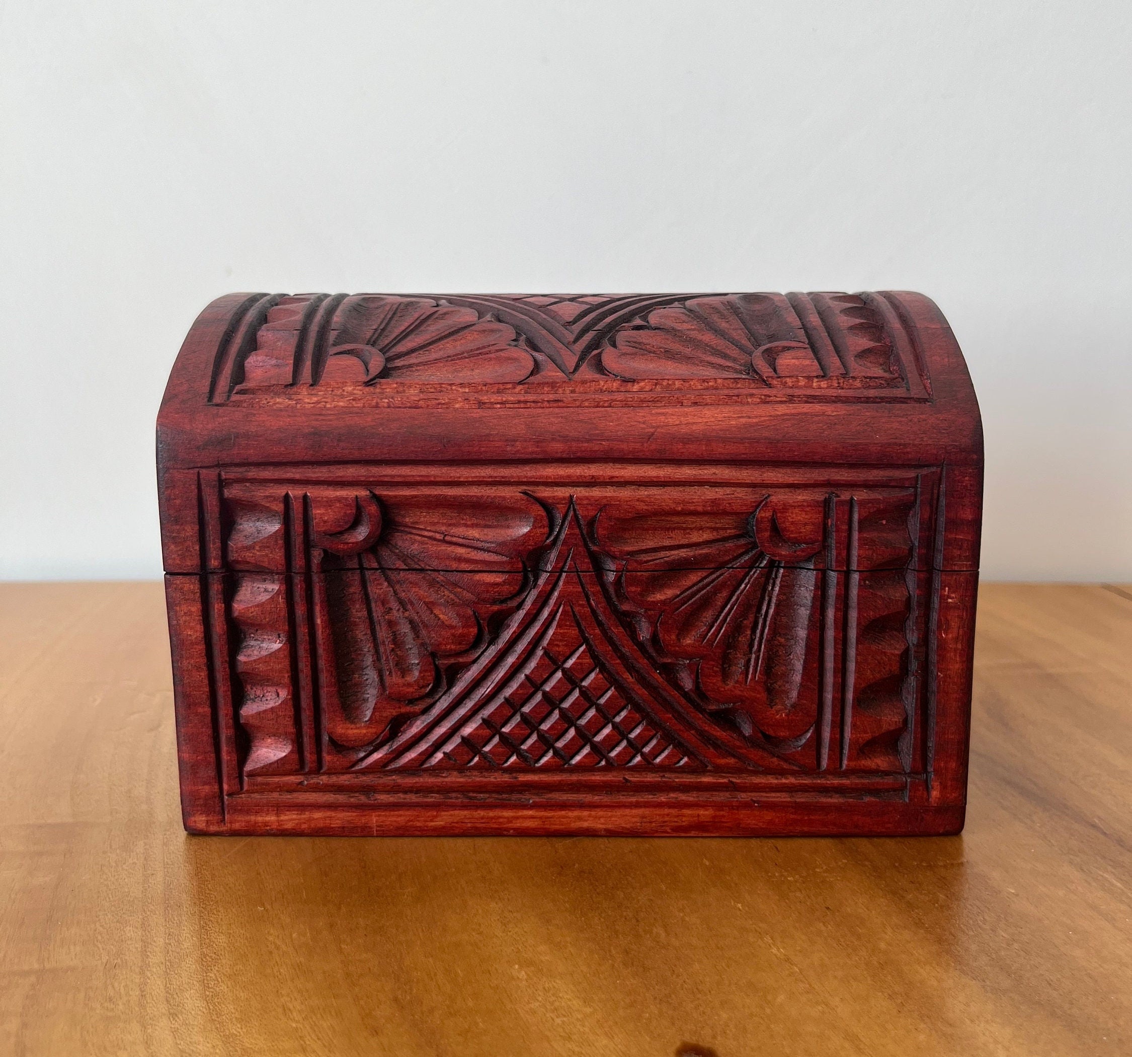 Handmade Hand Carved Engraving Wooden Trinket Box Made of - Etsy