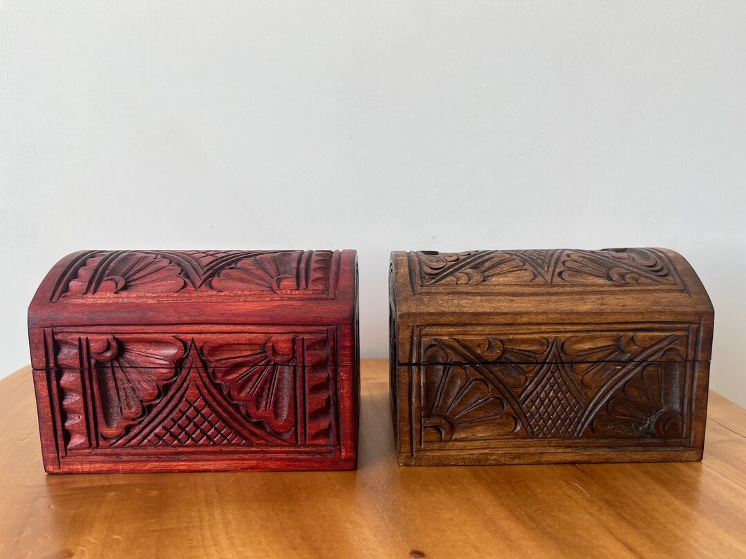 Handmade Hand Carved Engraving Wooden Trinket Box Made of - Etsy