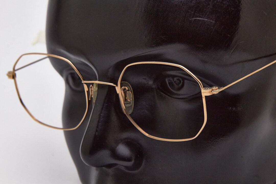 Vintage ELLESSE Gold Frame Octagonal Eyeglasses, 1980s Geometric ...
