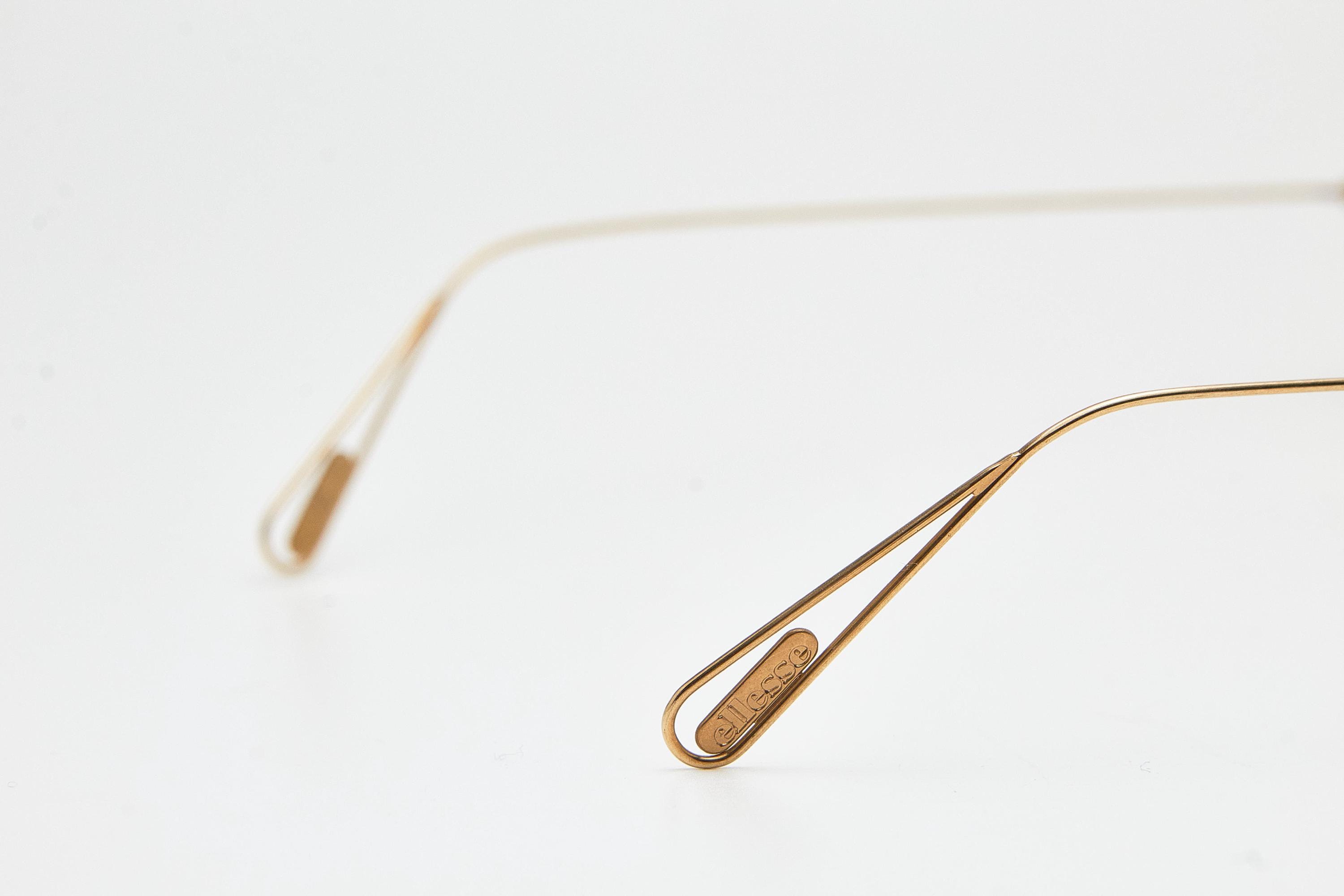 Vintage ELLESSE Gold Frame Octagonal Eyeglasses, 1980s Geometric ...