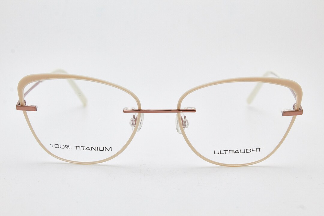 Ultralight Rimless Glasses | Beige Copper Titanium, Office Siren Style ...