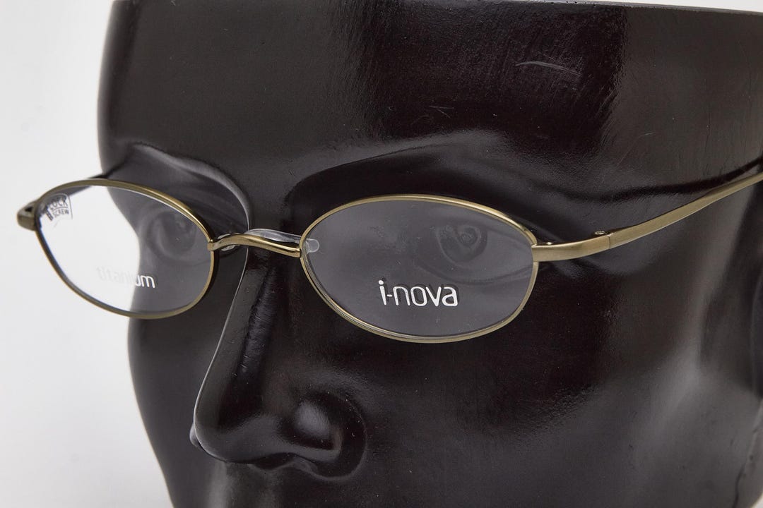 2000s Vintage CHARMANT I-NOVA Gold Slim Oval Shades,narrow Hipsters ...