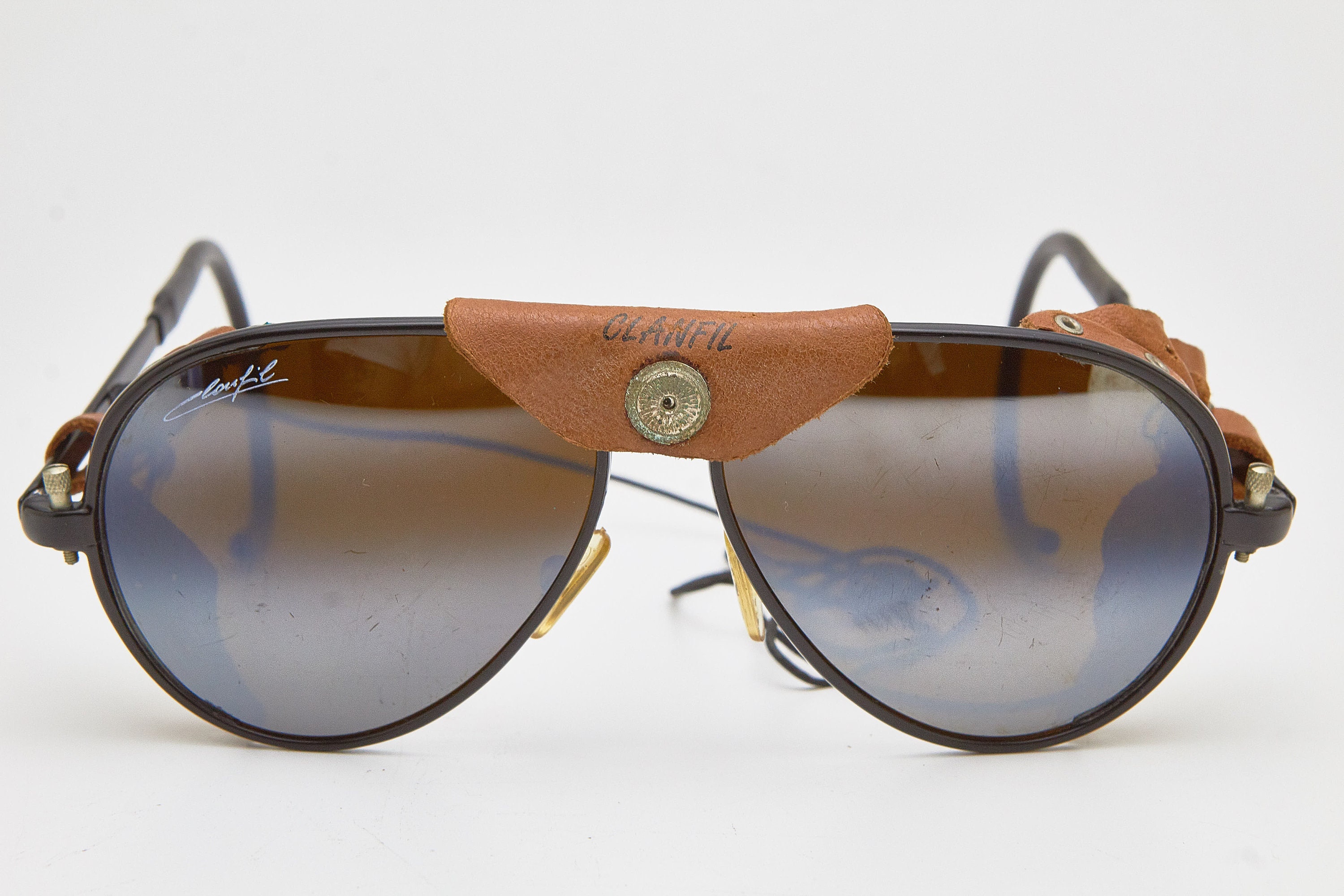 Vintage CLANFIL 80s Sunglasses Leather Oversized Sunglasse,oversized ...