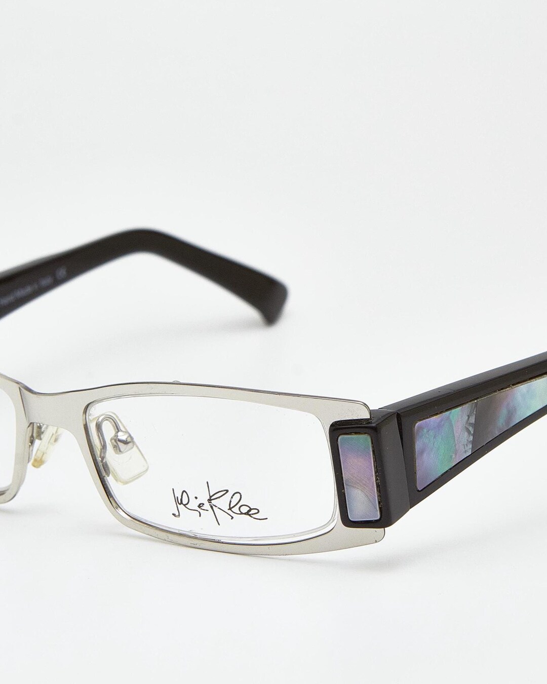 Vintage Julie Klee Rectangular Eyeglasses - Mother of Pearl Inlay - Y2K ...