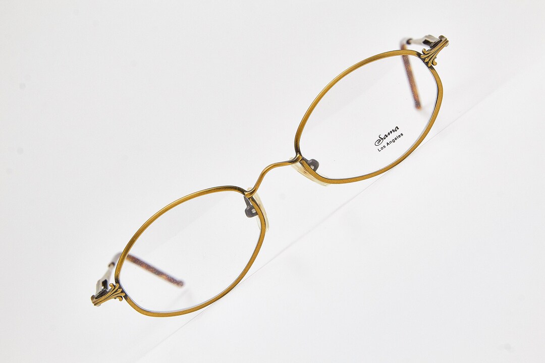 1990s Vintage SAMA LOS ANGELES Eyeglasses Vega Ii ,japan Golden Glasses ...