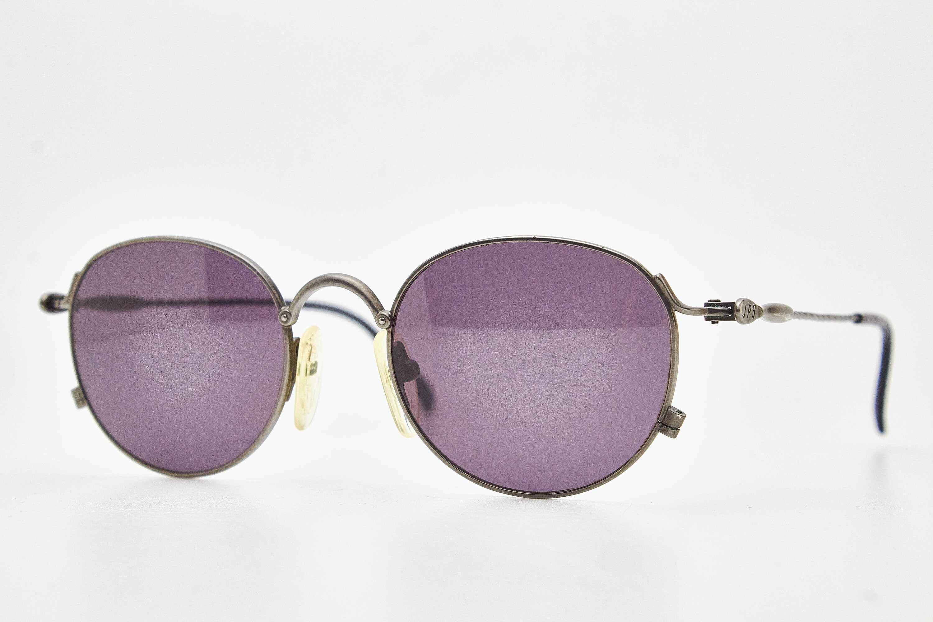 JEAN PAUL GAULTIER 55-2172 Titanium Japan Steampunk Round Silver Color ...