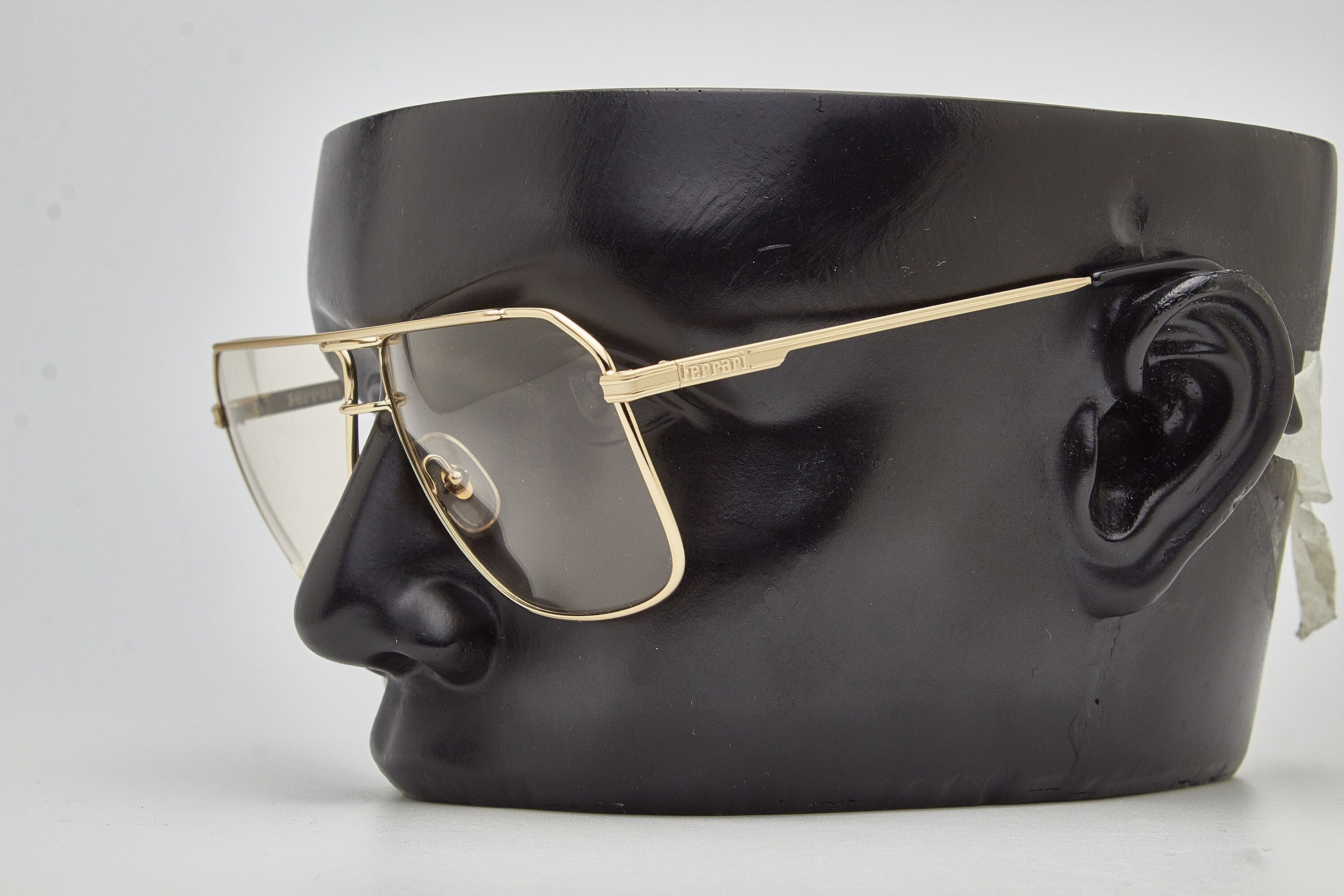 Vintage Sunglasses 1980s FERRARI F24 345 Gold Metal Frame/ Pilot ...