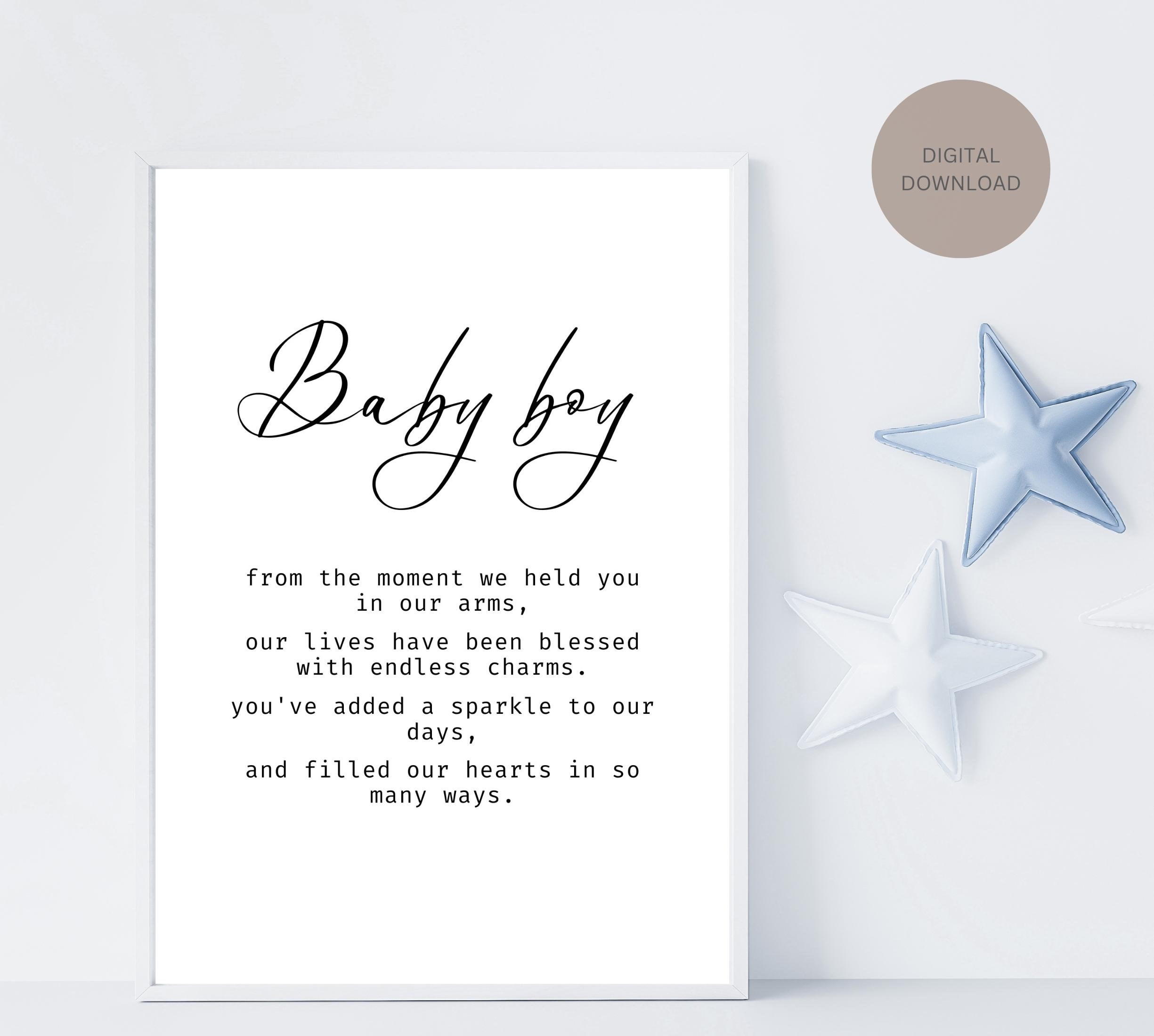 Baby Boy Poem Nursery Printable Newborn Poem Digital - Etsy Australia