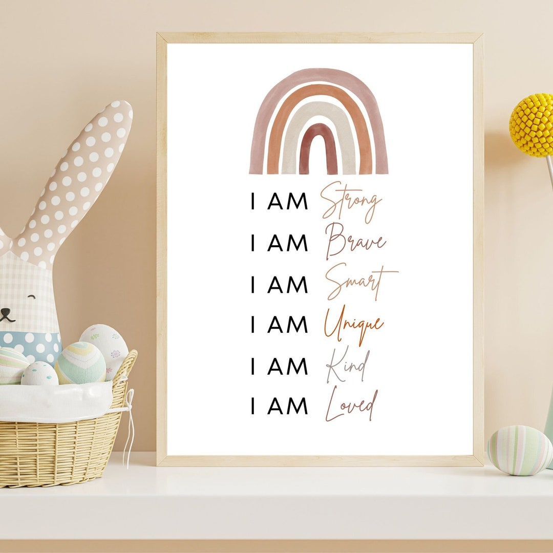 Downloadable Nursery Prints, Printable Wall Art, Affirmations, Kids ...