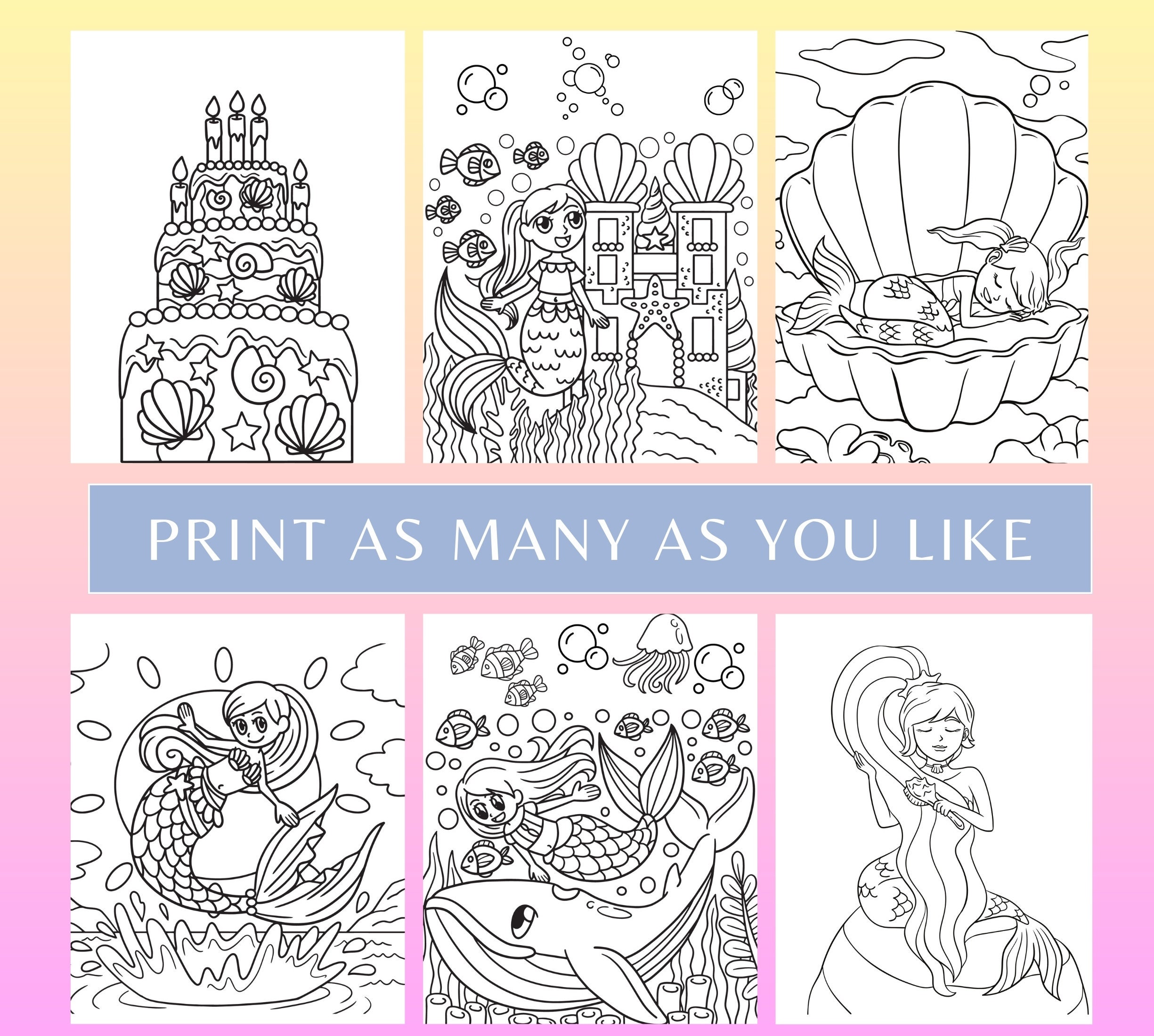 Mermaid Colouring Pages, Educational Activities for Kids, 30 Colouring ...