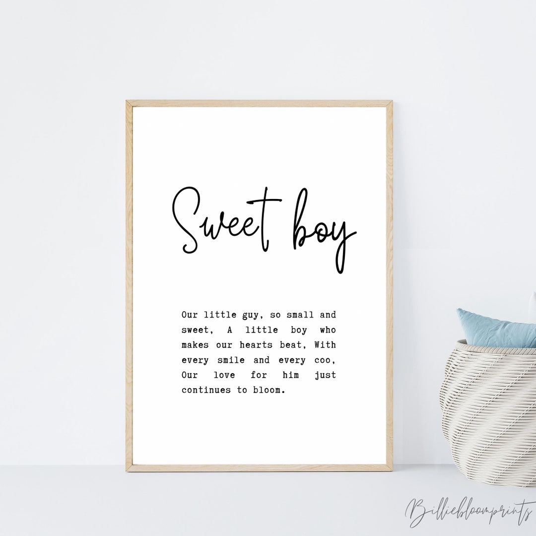 Baby Boy Poem Nursery Printable Newborn Poem Digital - Etsy