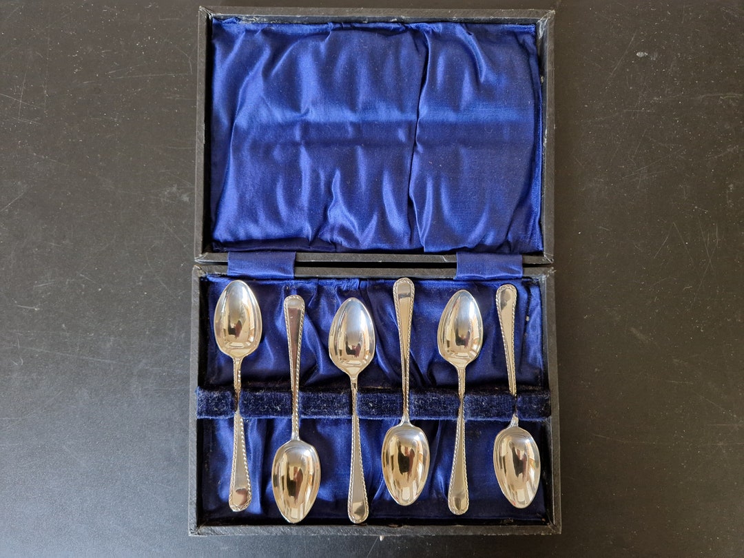 Vintage Boxed Set of Bead Edge Pattern Tea Spoons X 6 - Etsy