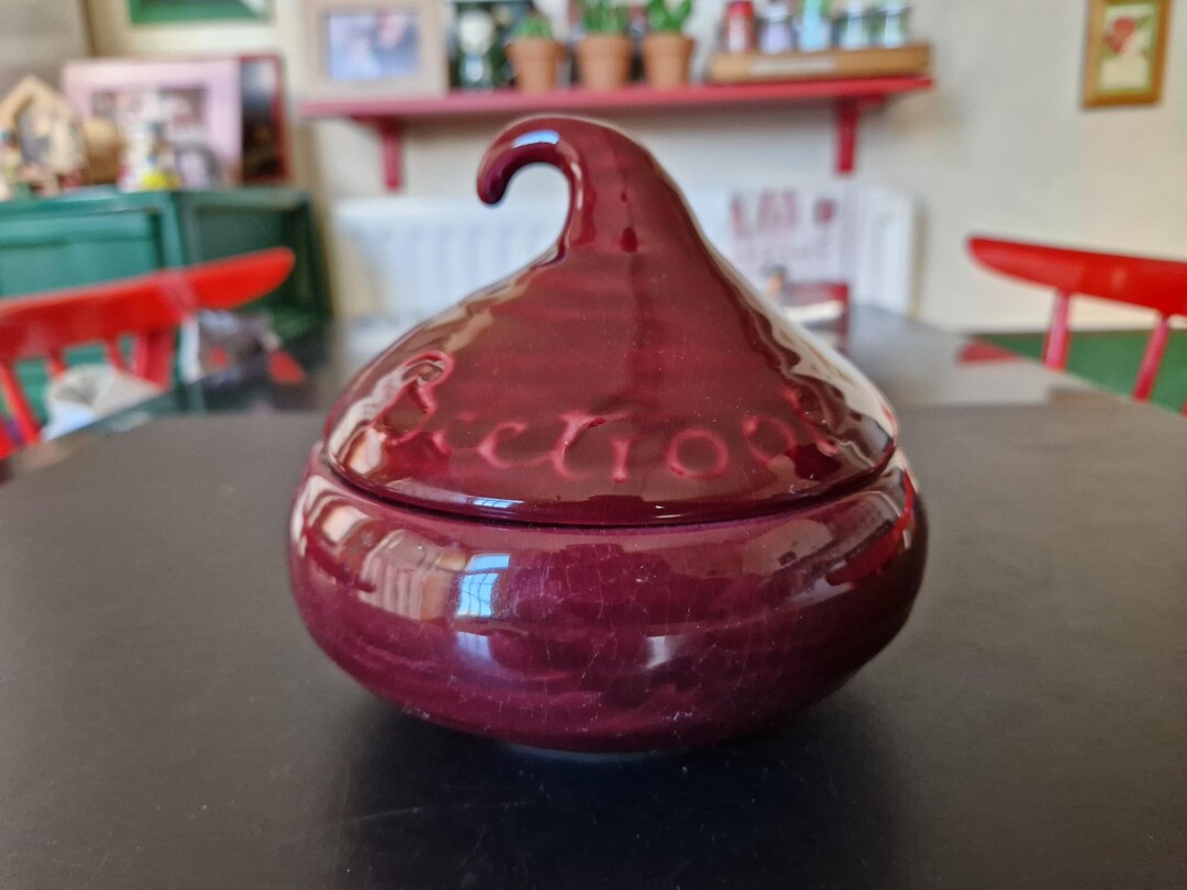 Vintage Ceramic Beetroot Pot With Lid - Etsy