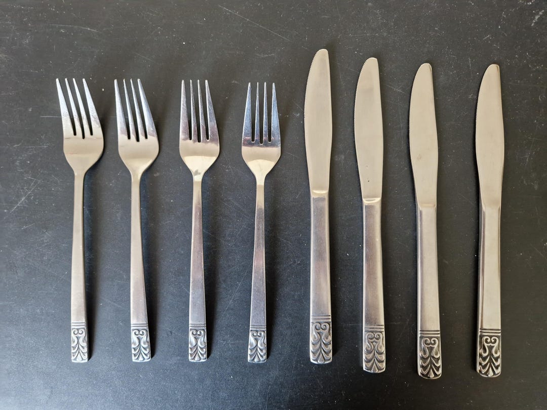 Vintage Set of MCM Knives & Forks - 8 Pieces - Etsy