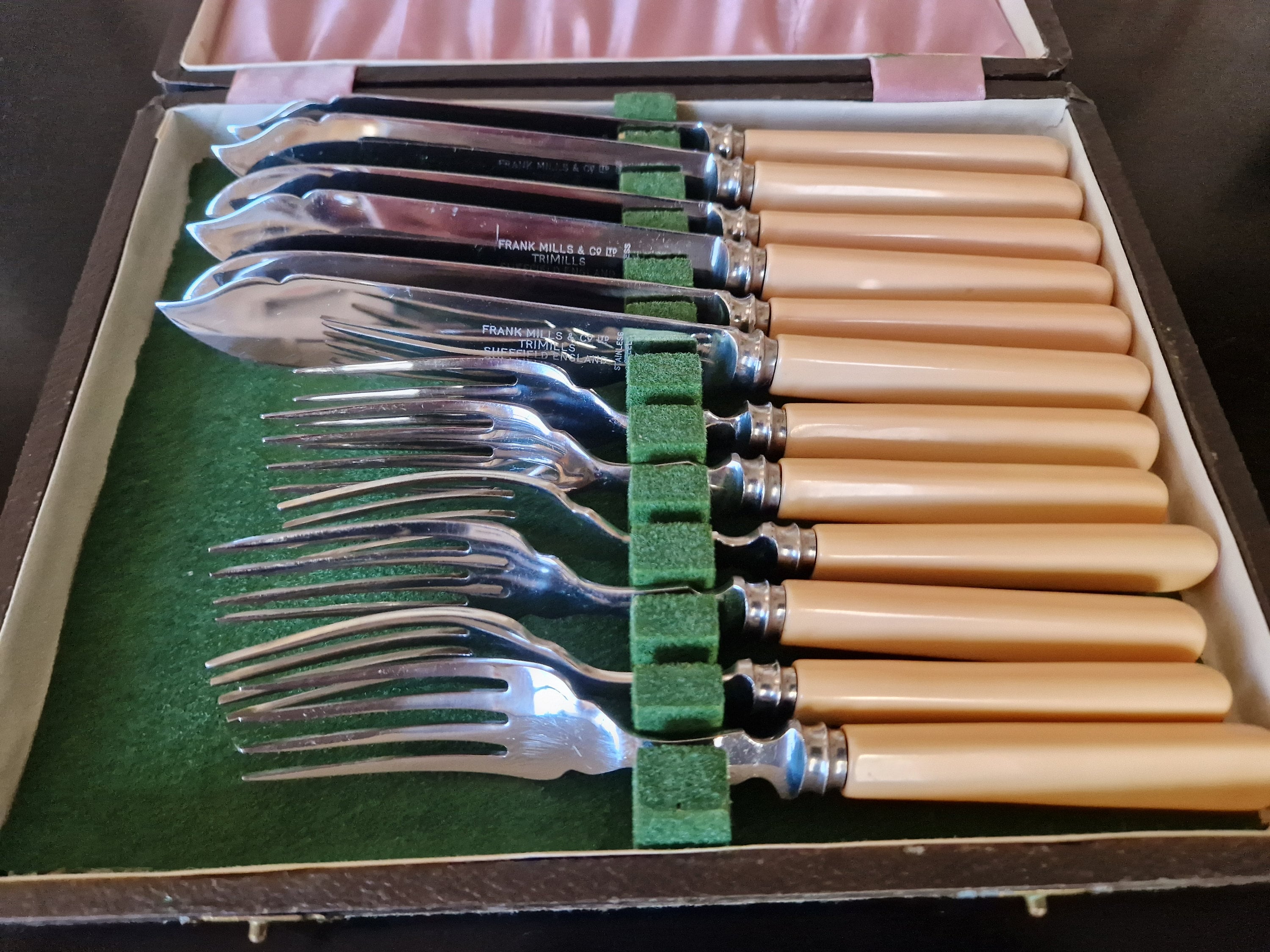 Vintage Boxed Set of Faux Bone Handled Fish Cutlery - Etsy