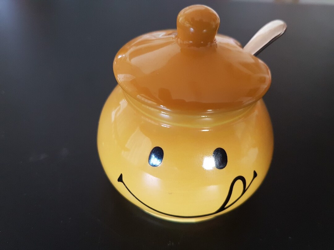 Vintage Colmans Mustard Smiley Pot With EPNS or Wooden Mustard Spoon - Etsy