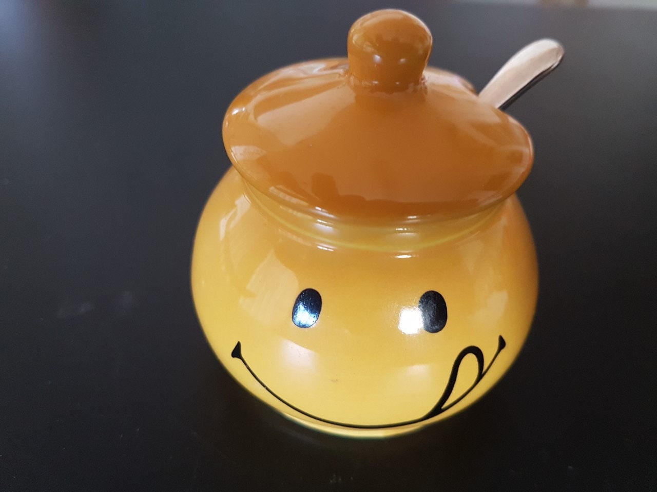 Colmans Mustard Smiley Pot With EPNS or Wooden Mustard Spoon - Etsy UK