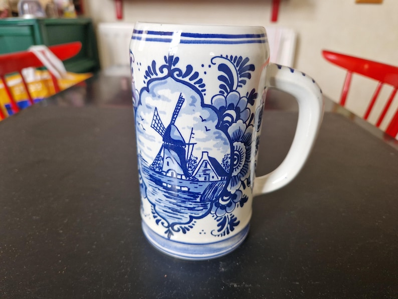 Vintage Ceramic Delft One Pint Tankard - Etsy