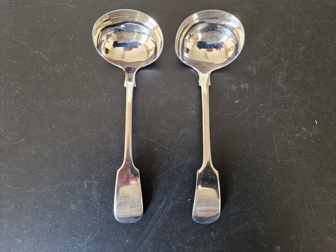 Vintage Old English Pattern Fiddle Back Ladles X 2 - 7 Inches - Etsy