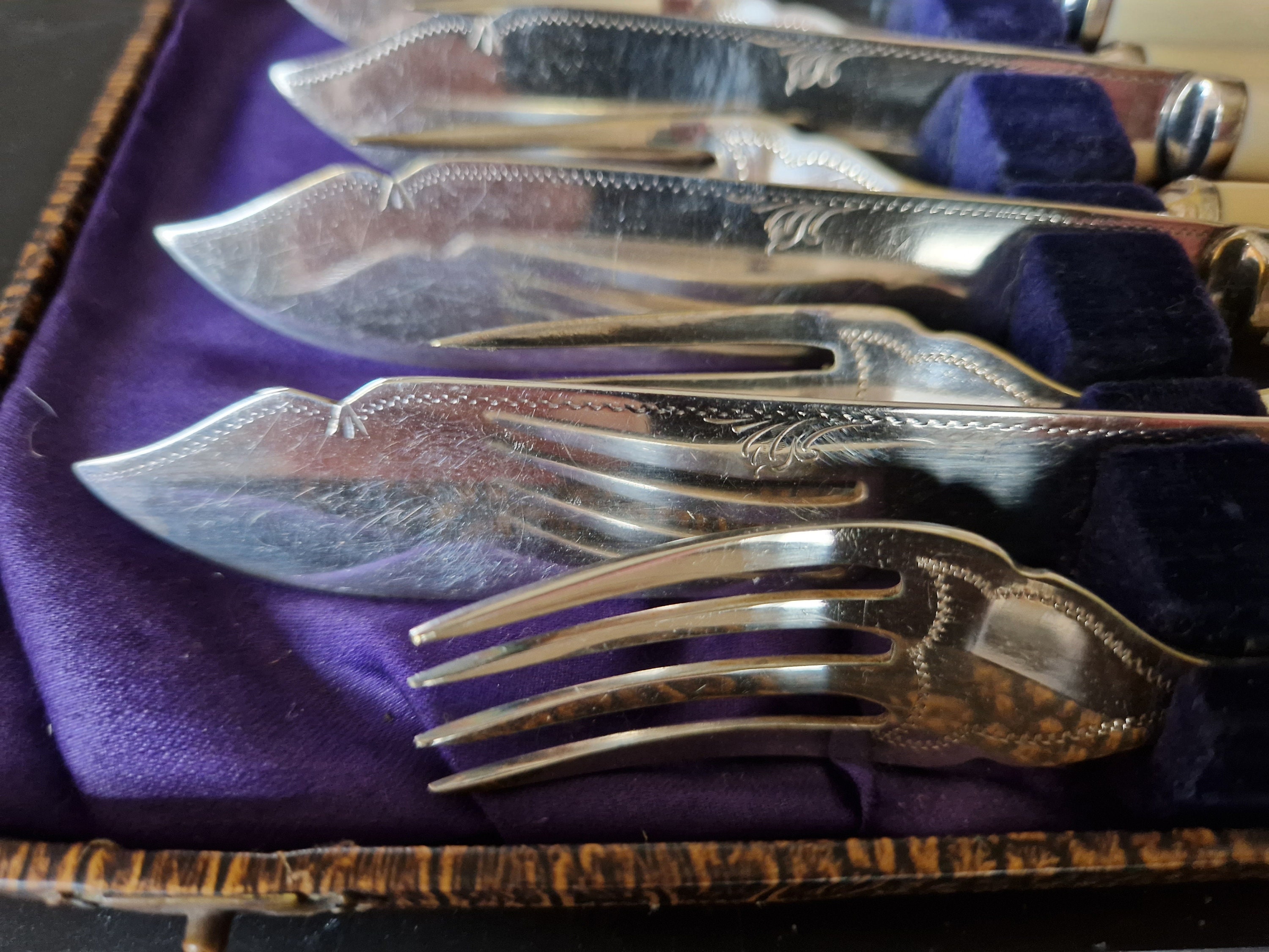 Vintage Boxed Set of EPNS Faux Bone Handled Fish Cutlery - Etsy
