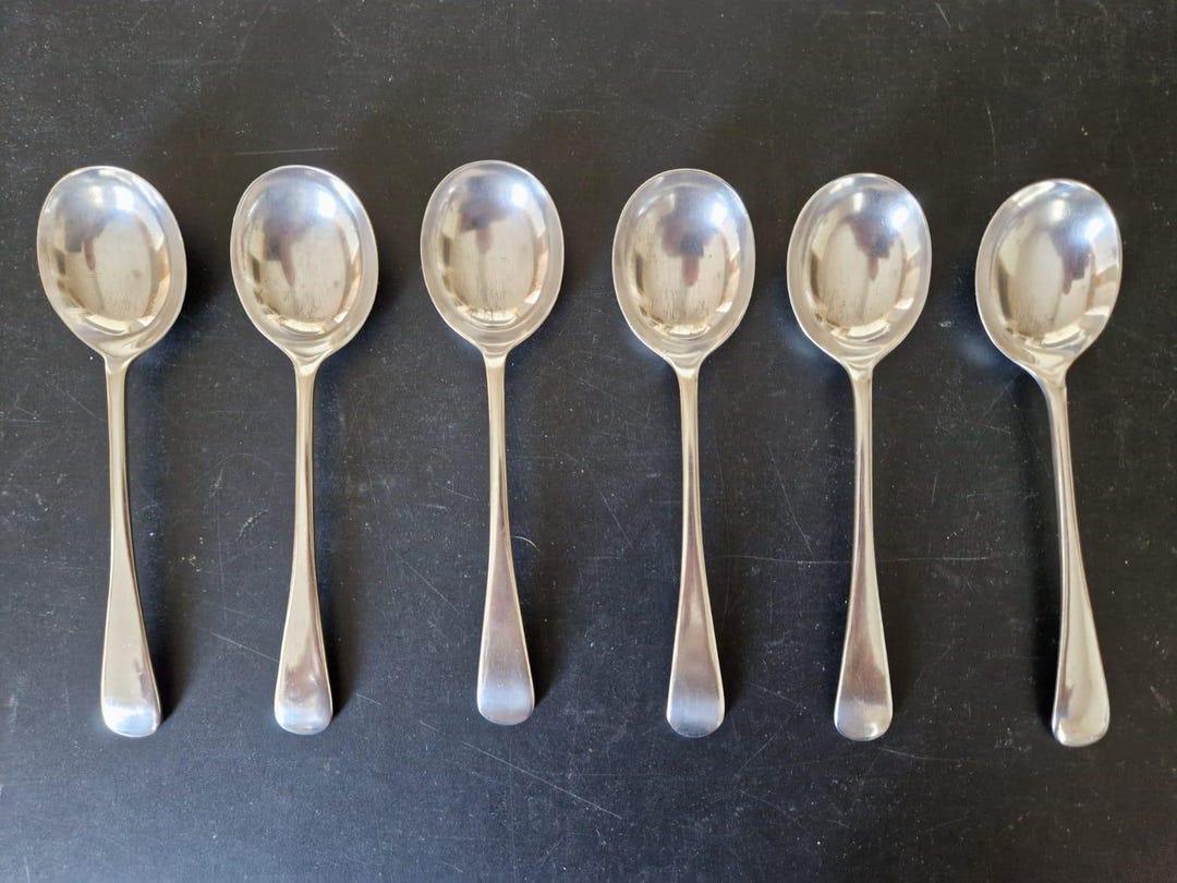 Vintage Set of Old English Pattern Soup Spoons X 6 - 6.75 Inches - Etsy