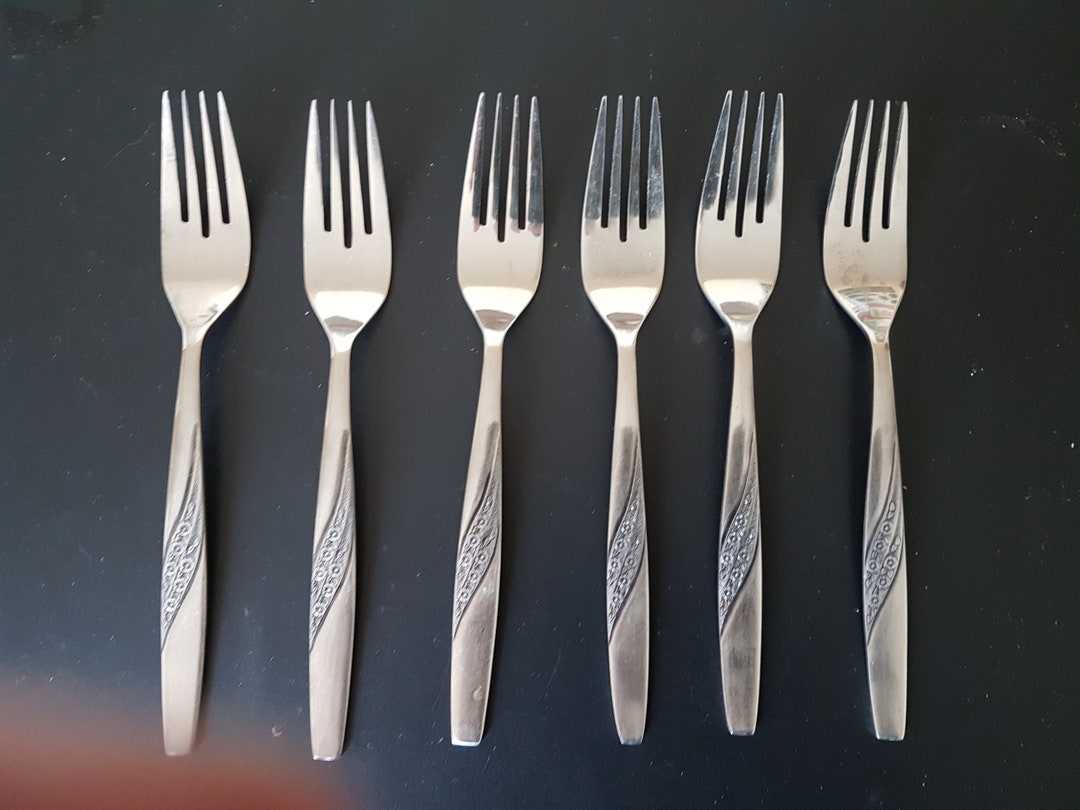 1960's Set of Forks X 6 - 7.5 Inches - Etsy