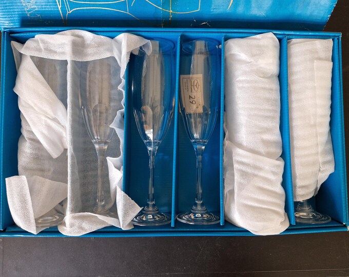 Vintage Boxed Set of Adele Bohemia Crystal Champagne Flutes X 6 - Etsy