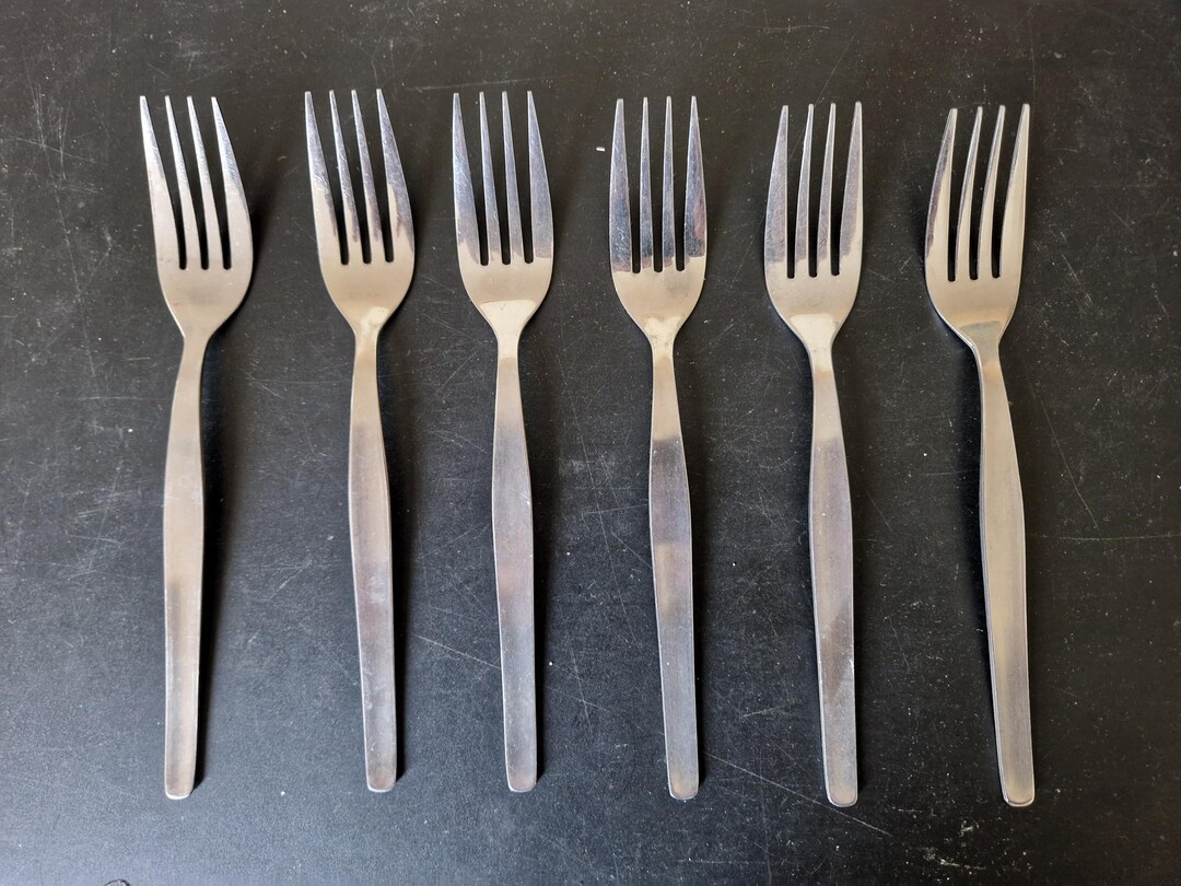 Vintage Set of MCM Forks X 6 - 7.5 Inches - Etsy