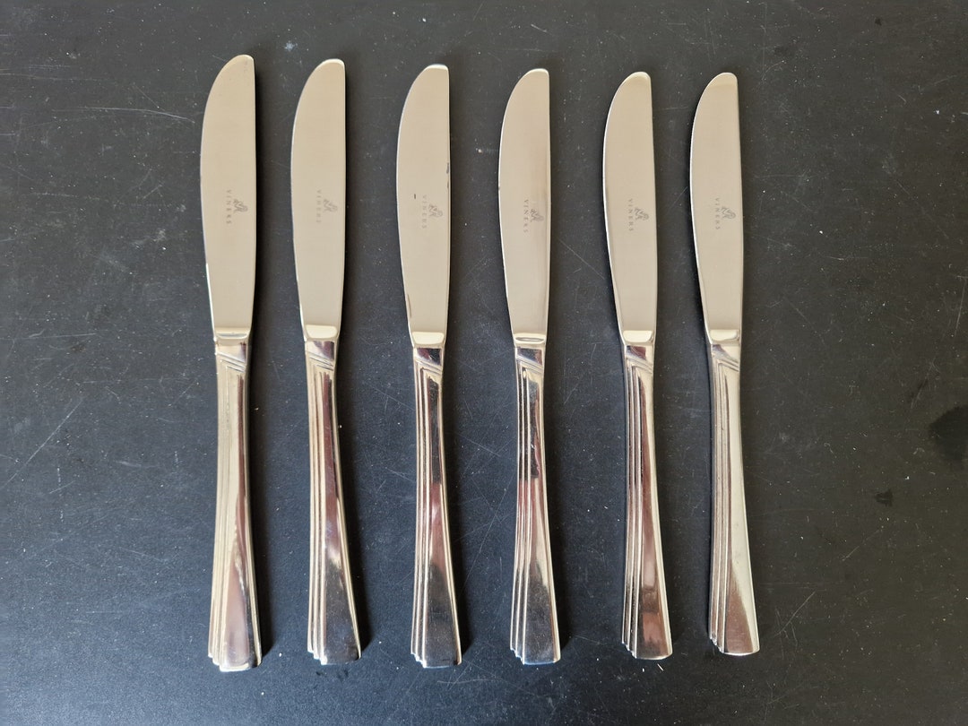 Vintage Set of Viners Art Deco Style Knives X 6 - 8.5 Inches - Etsy