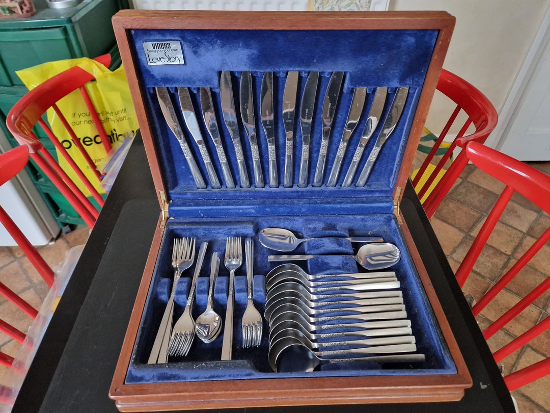 1960's Viners Love Story Canteen of Cutlery 44 Pieces - Etsy