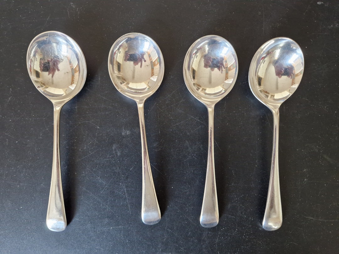 Vintage Set of EPNS Old English Pattern Soup Spoons X 4 - 7 Inches - Etsy