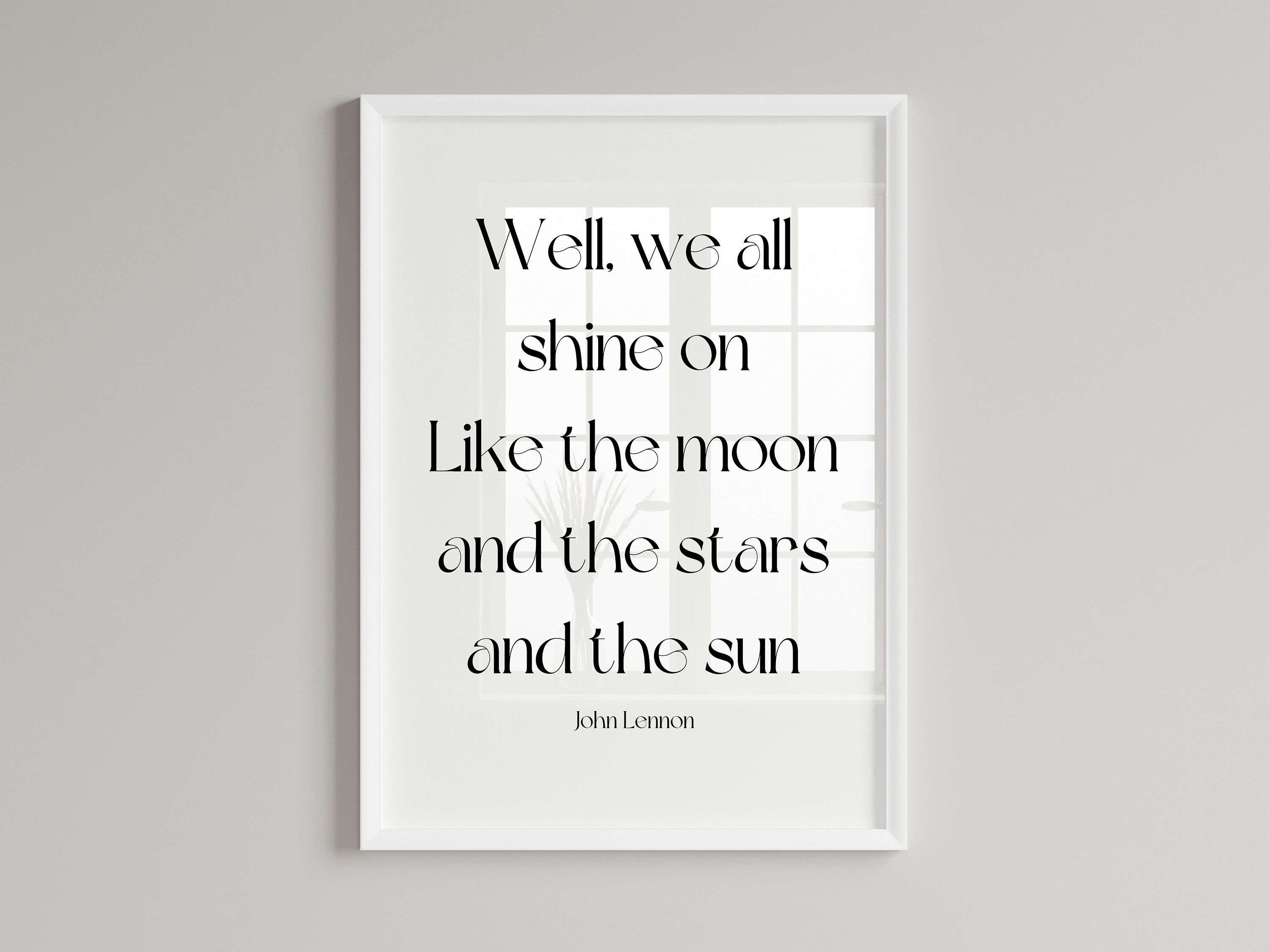 And We All Shine on John Lennon Print Song Lyrics Poster Printable Wall ...