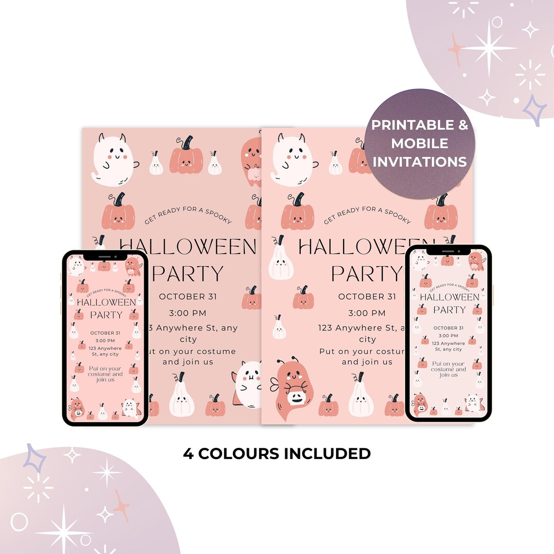 Halloween Party Digital Printable Invitation Template Spooky - Etsy