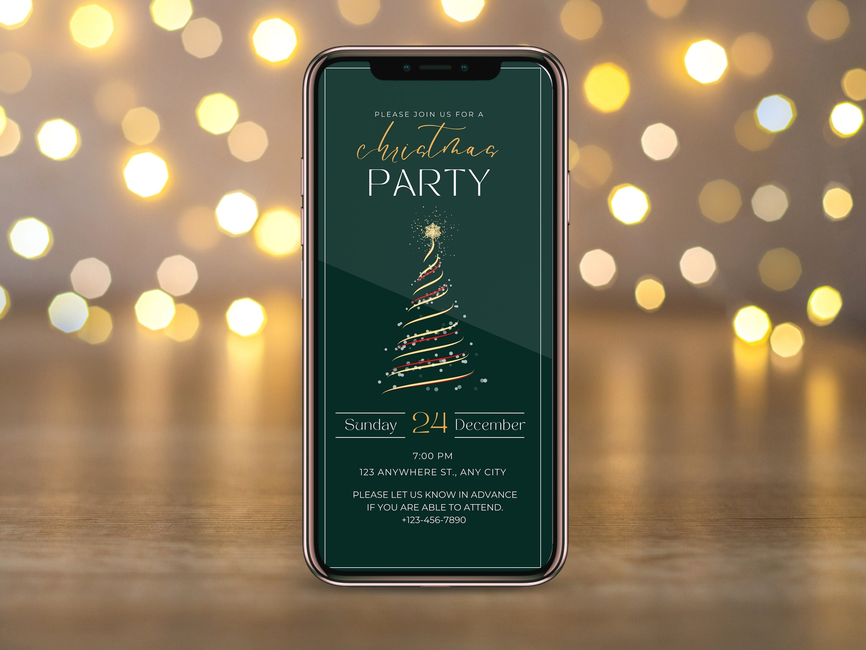 Animated Christmas Sparkle Party Invitation, Electronic Christmas ...