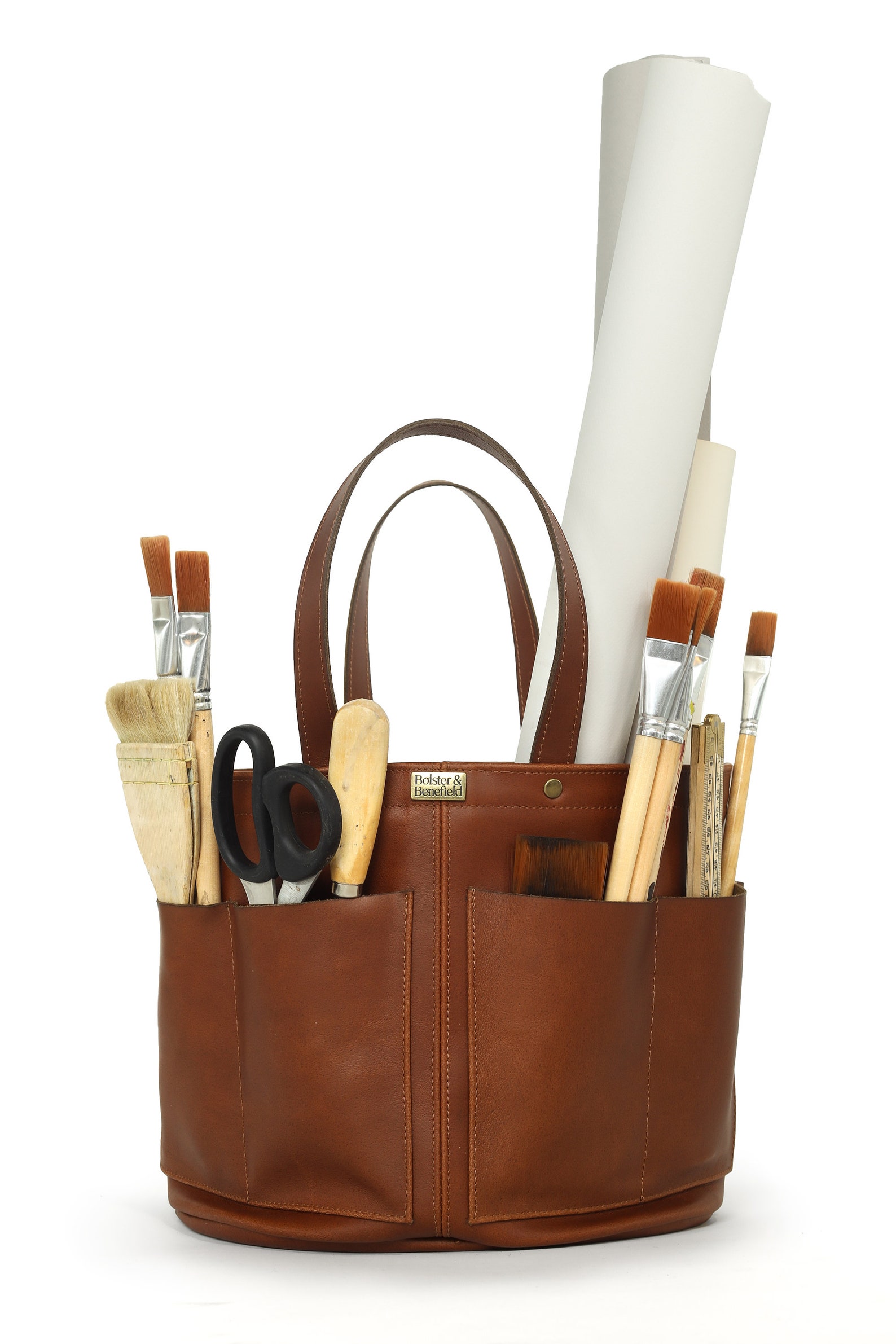 Handmade Leather Artist Tool Bucket: Painting & Pencil Storage - Etsy