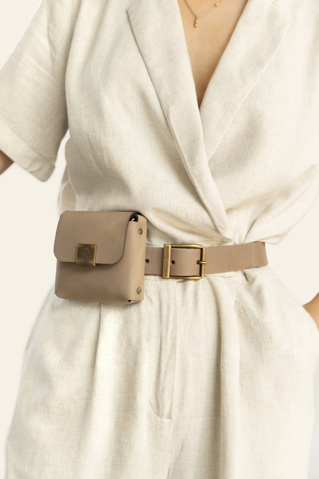 Small Leather Belt Bag: Minimalist Tool Pouch for Women - Etsy