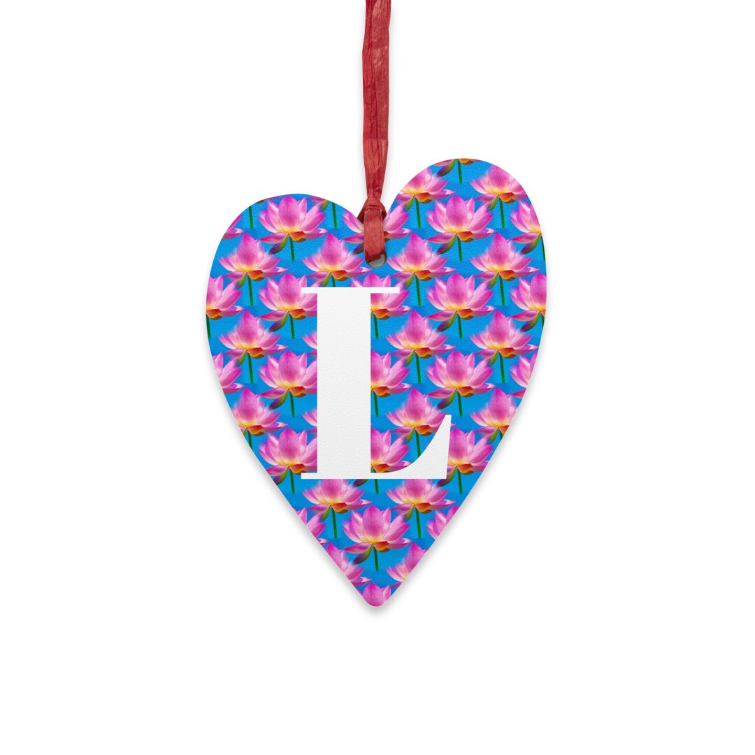 Personalized Initial Letter 'L' Heart Shape Wooden Ornament & Magnet - Etsy