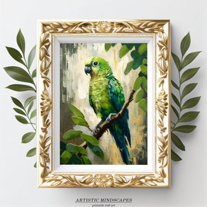 Puerto Rico Printable Wall Art | Puerto Rican Parrot Oil Painting ...