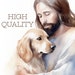 Jesus Art Jesus With A Dog Jesus Print Jesus Poster Jesus Painting ...