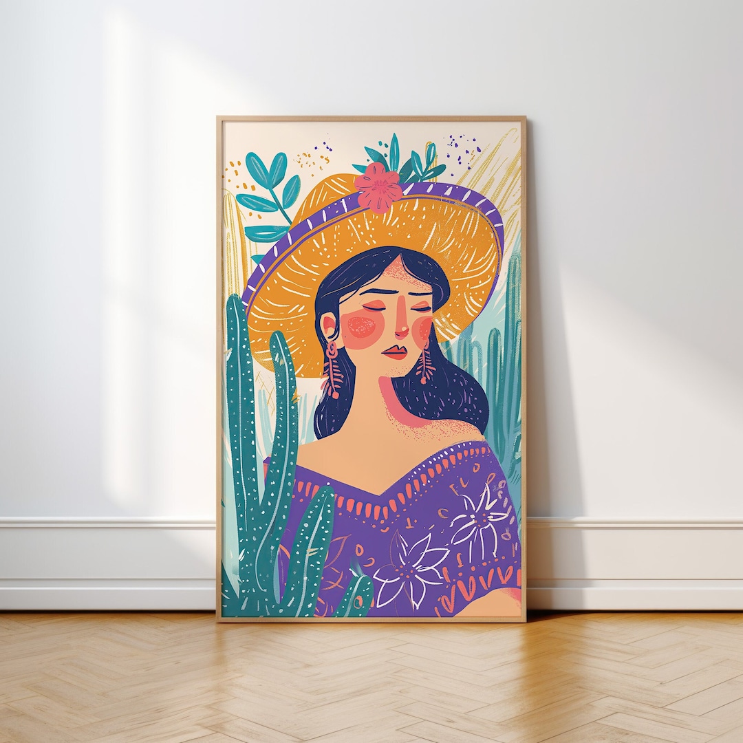 Modern Mexican Art Print, Digital Download Print, Latina Printable Wall ...