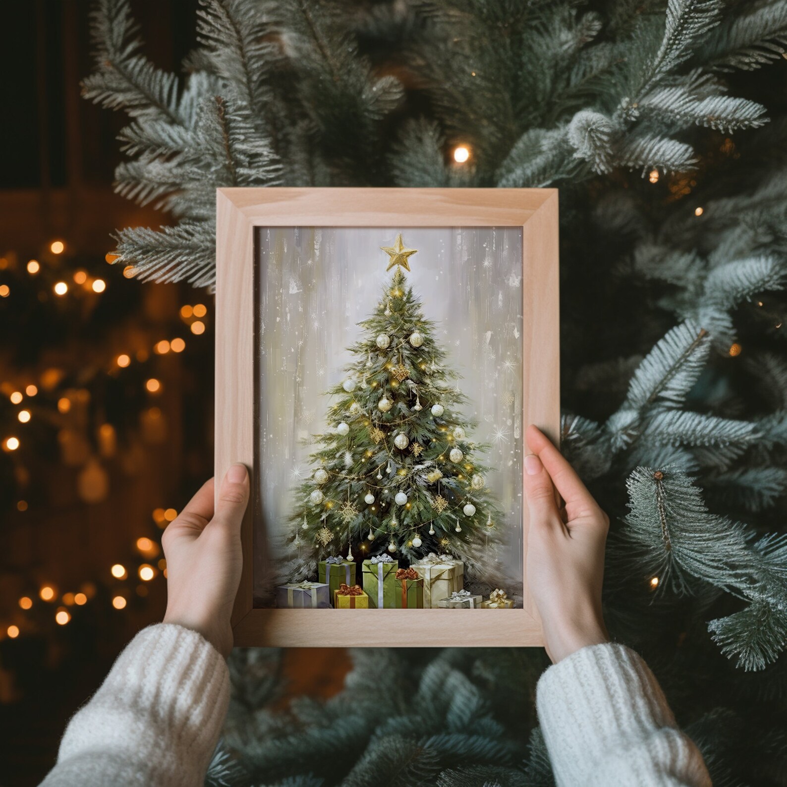 Christmas Tree Art Print, Digital Download Print, Christmas Printable ...