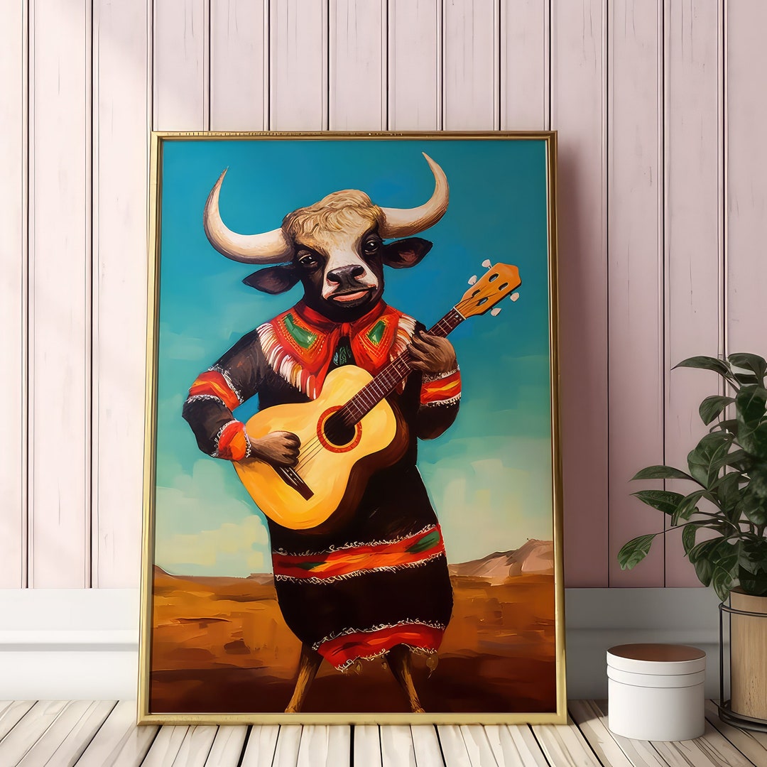 Mexican Funny Bull Wall Art | Printable Art Print | Mexican Culture ...