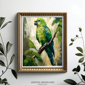 Puerto Rico Printable Wall Art | Puerto Rican Parrot Oil Painting ...
