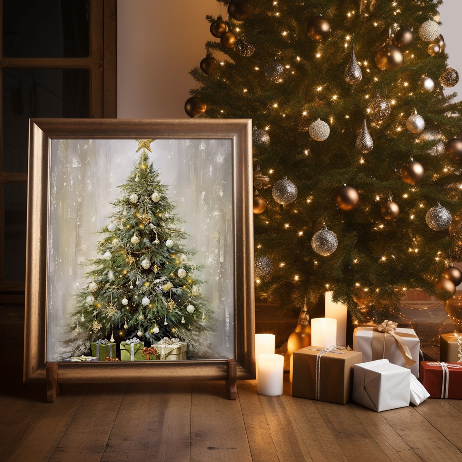 Christmas Tree Art Print, Digital Download Print, Christmas Printable ...