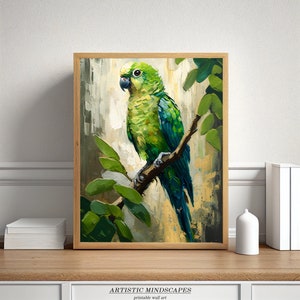 Puerto Rico Printable Wall Art | Puerto Rican Parrot Oil Painting ...