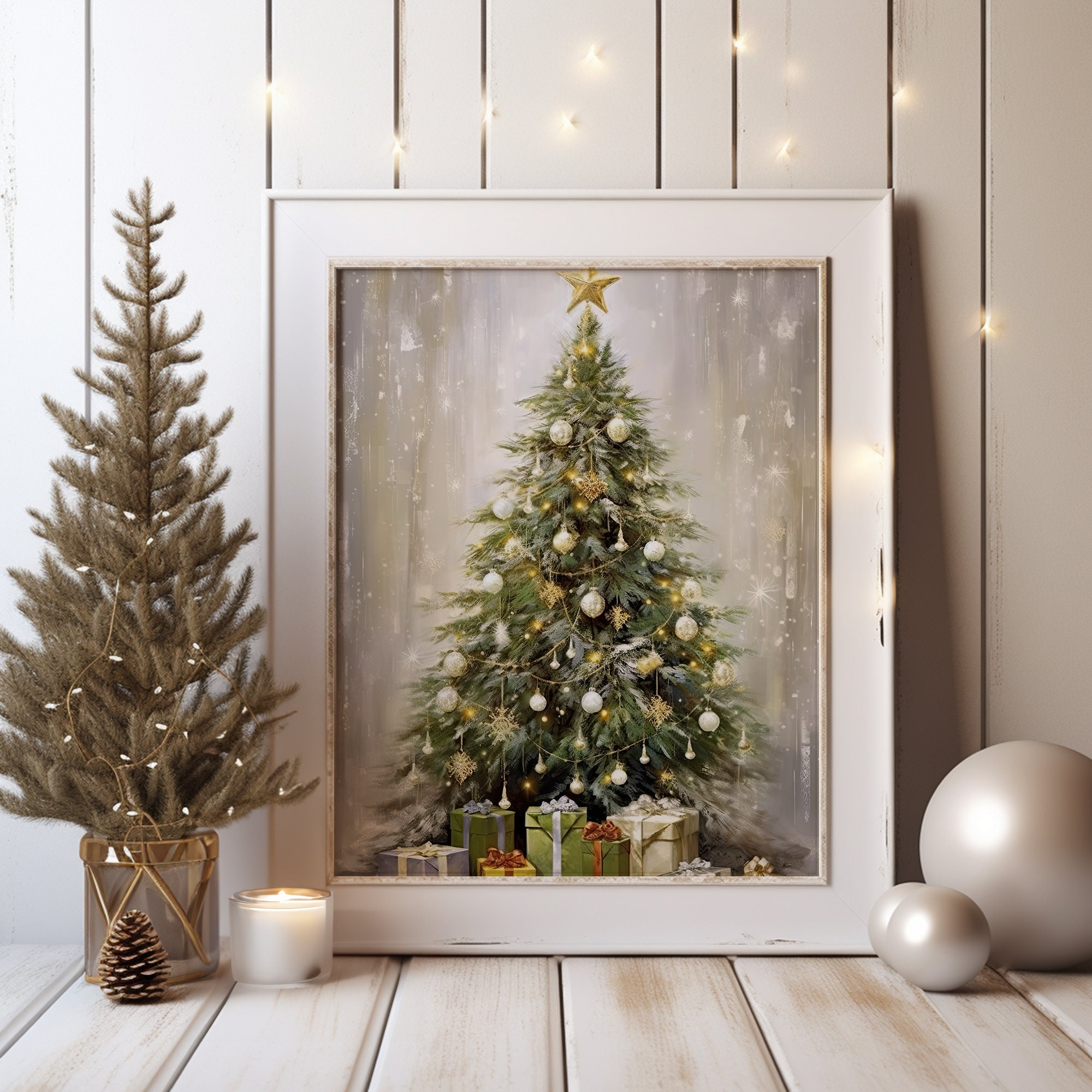 Christmas Tree Art Print, Digital Download Print, Christmas Printable ...